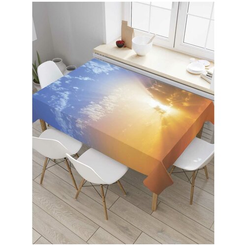 Скатерть прямоугольная JoyArty на кухонный стол "Долетая до солнца" из оксфорда, 180x145 см