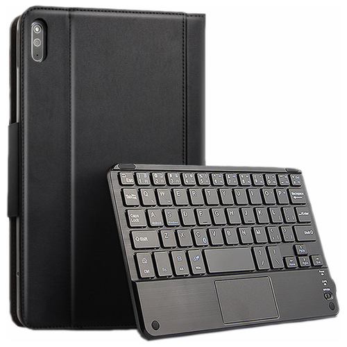 Чехол-клавиатура MyPads для Huawei MatePad WiFi/ LTE 10.4 (BAH3-W09 / L09) съёмная беспроводная Bluetooth-клавиатура черная кожаная + гарантия + .