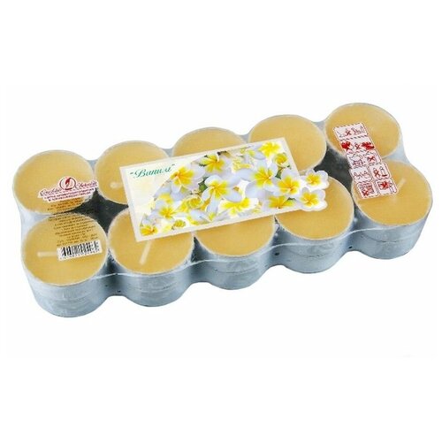 Набор ароматических свечей ваниль, 3.8х1.6 см (упаковка 20 шт.), Омский Свечной 001710-свеча