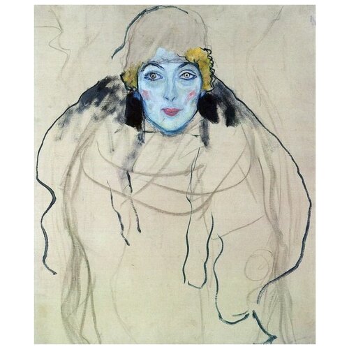 Репродукция на холсте Дама (Lady) №1 Климт Густав 50см. x 60см.