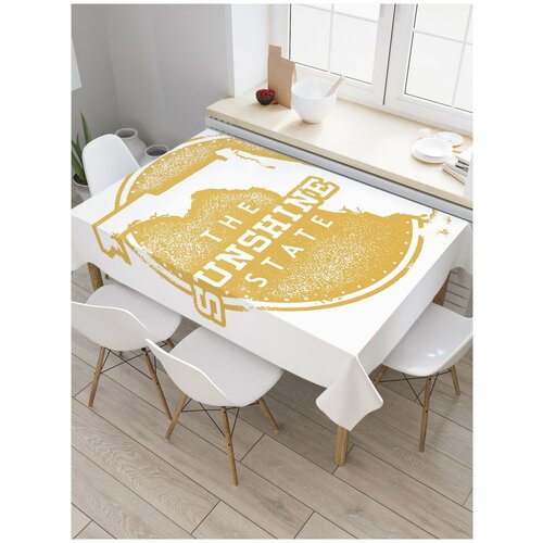 Скатерть прямоугольная JoyArty на кухонный стол "Карта Флориды ретро" из оксфорда, 120x145 см