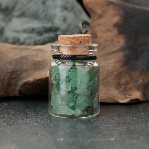 Сувенир-бутылка с натуральными камнями "Зеленый Авантюрин", 3х2см (комплект из 5 шт)