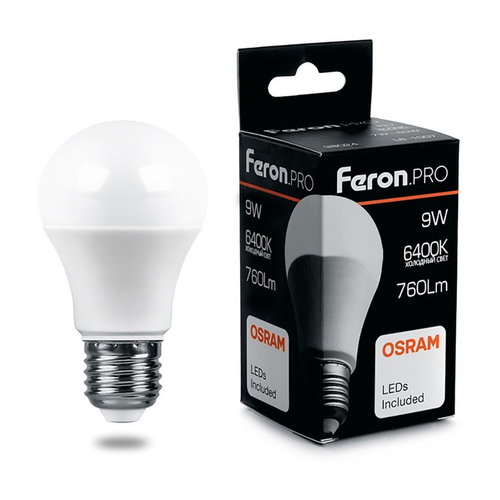 Лампа светодиодная LED 9вт Е27 дневной Feron.PRO | код 38028 | FERON (7шт. в упак.)