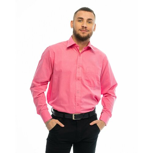 Рубашка Maestro, размер 54RU/XL/170-178/43 ворот, розовый
