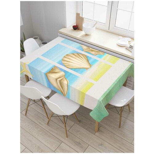 Скатерть прямоугольная JoyArty на кухонный стол "Картины ракушек" из оксфорда, 180x145 см