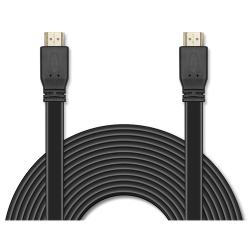 Цифровой кабель HDMI-HDMI c плоским поперечным сечением провода JA-HD10 10 м (версия 2.0 с поддержкой 3D, Ultra HD 4К/Ethernet, 19 pin, 28 AWG, CCS, коннекторы HDMI с покрытием 24-каратным золотом)