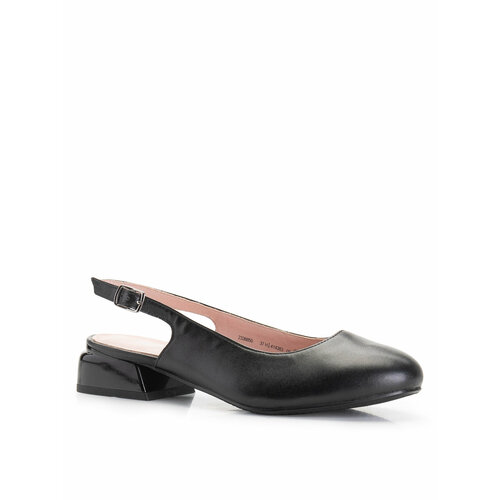 Туфли слингбэки Belwest женские кожаные Шанель, размер 37, черный