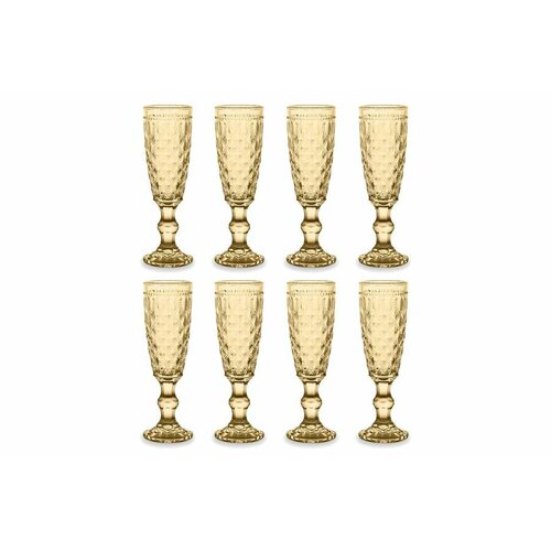 Набор бокалов для шампанского Dubai, янтарный, 0,15 л, 8 шт (WD Lifestyle)