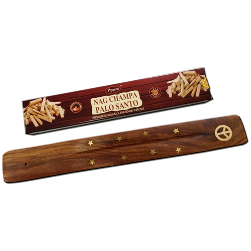 Благовоние Ppure Nag Champa/Palo Santo (Наг Чампа / Пало Санто), 15г, 12 шт + подставка