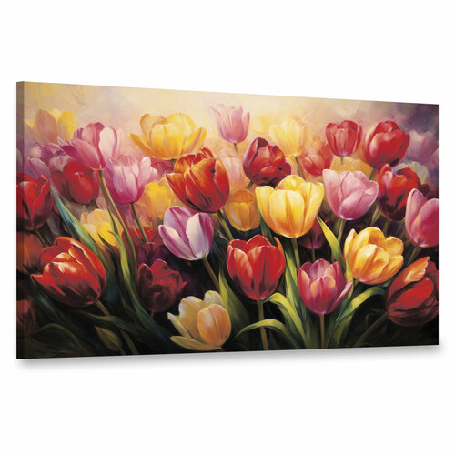 Интерьерная картина 100х60 "Тюльпановая гармония"