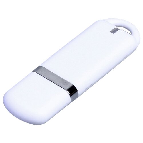 Классическая флешка soft-touch с закругленными краями (32 Гб / GB USB 2.0 Белый/White 005 Flash drive Модель 187)