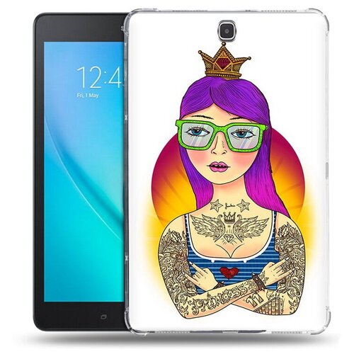 Чехол задняя-панель-накладка-бампер MyPads девушка в татуировках с короной для Samsung Galaxy Tab A 9.7 SM-T555/T550 противоударный