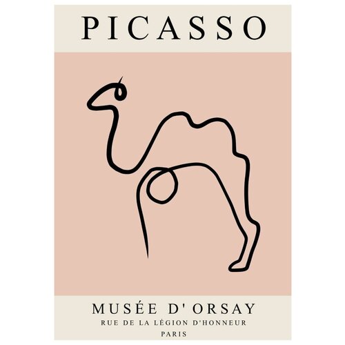 Плакат, постер на холсте пабло пикассо-верблюд. Размер 21 х 30 см