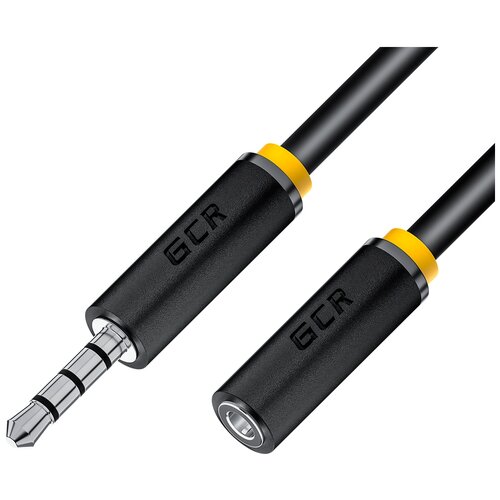 Удлинитель GCR mini jack 3.5 mm (M) - mini jack 3.5 mm (F) (GCR-STM12), 10 м, черный