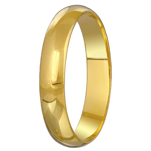 Кольцо обручальное Юверос, желтое золото, 585 проба, размер 18.5, белый