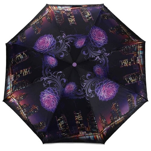 Мини-зонт Popular, механика, 4 сложения, купол 93 см., 8 спиц, чехол в комплекте, для женщин, фиолетовый