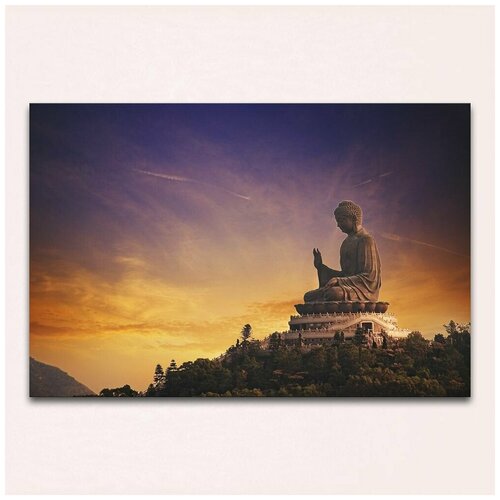 Картина на Холсте - "Большой Будда Тянь Тань", размер 60х40 см