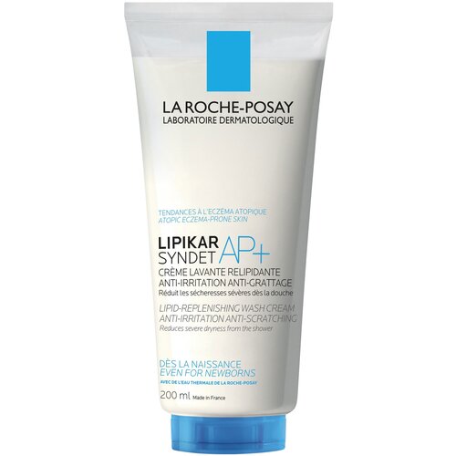 Крем-гель очищающий La Roche-Posay Lipikar Syndet AP+ липидовосстанавливающий для лица и тела, 200 мл
