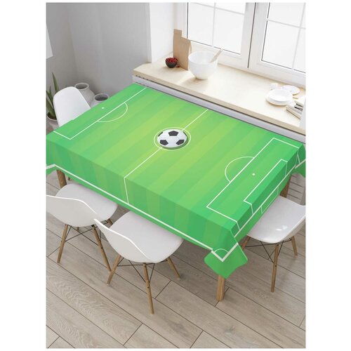 Скатерть прямоугольная JoyArty на кухонный стол "Футбольная разметка" из оксфорда, 180x145 см