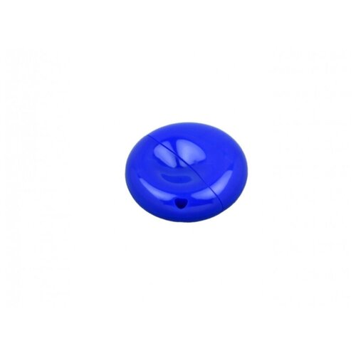 Пластиковая промо флешка круглой формы (8 Гб / GB USB 2.0 Синий/Blue 021-Round Flash drive из пластика недорого)