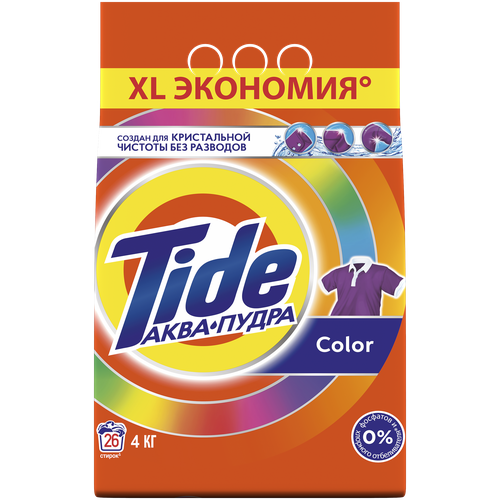 Стиральный порошок Tide Аква Пудра, 4 кг, 4 л, природа и свежесть, без отдушки, универсальное, для льняных тканей