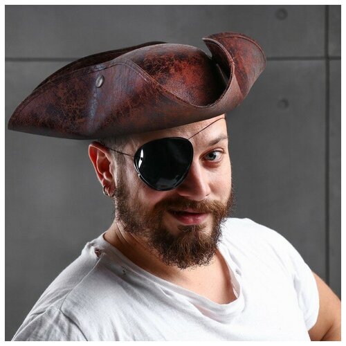 Карнавальная шляпа «Пират», 56-58 см, цвет коричневый