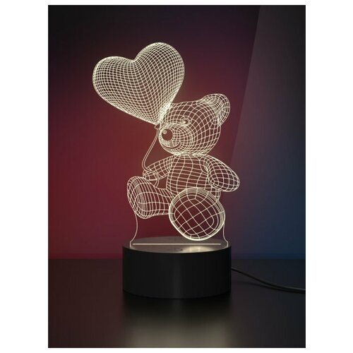 Ночник детский проектор / 3Д светильник / 3D Мишка - Медведь для ребенка подарок
