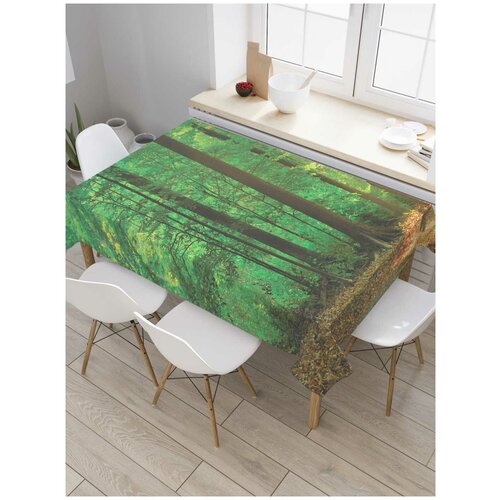 Скатерть прямоугольная JoyArty на кухонный стол "Яркий лес" из оксфорда, 120x145 см