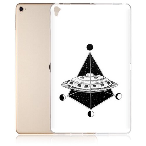 Чехол задняя-панель-накладка-бампер MyPads черно белая летающая тарелка для iPad Pro 2 10.5 A1701/A1709/iPad Air 3 (2019) противоударный