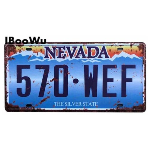 Жестяная табличка декоративная Nevada USA Невада США, 15*30см, металл