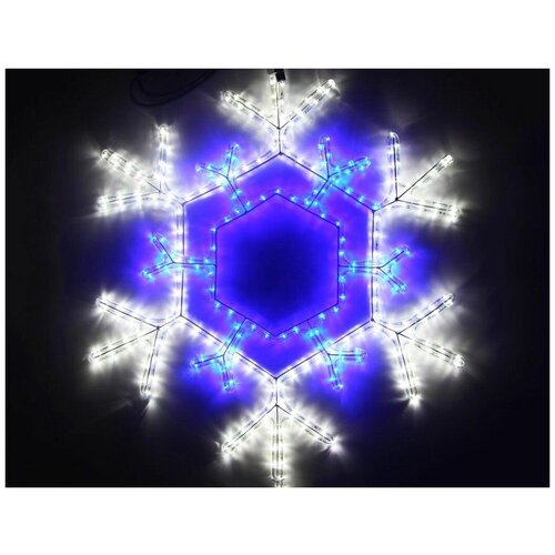 SNOWHOUSE, Светодиодная снежинка классическая, дюралайт, 234 синих/холодных белых LED-огня, 52 см, коннектор, уличная RL-234-SF-B/W