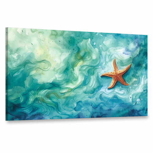Интерьерная картина 100х60 "Морская звезда и волшебство прилива"