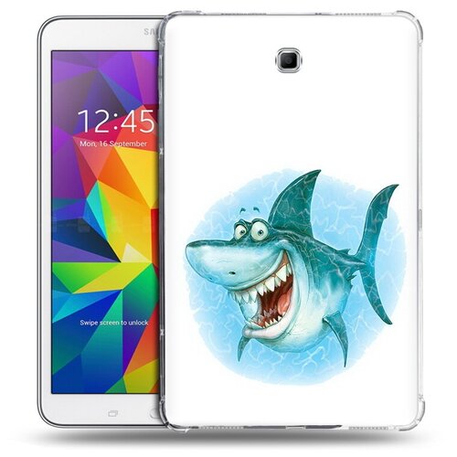 Чехол задняя-панель-накладка-бампер MyPads веселая акула для Samsung Galaxy Tab A 8.0 SM-T355/T351/T355/350 противоударный