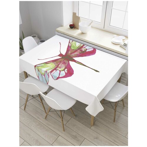 Скатерть прямоугольная JoyArty на кухонный стол "Разноцветная стрекоза" из оксфорда, 120x145 см