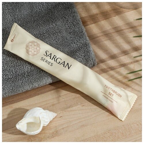 Sargan Зубной набор Sargan, флоу-пак, зубная щетка 18 см, зубная паста 6 г