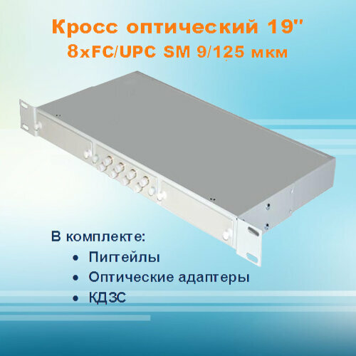 Кросс оптический стоечный СКРУ-1U19-A8/24-FC-SM (укомплектованный)