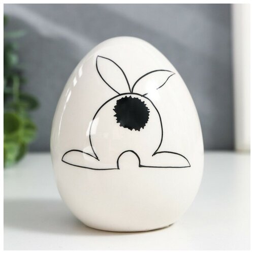 Сувенир керамика яйцо "Заячий хвостик" 6,3х6,3х9 см