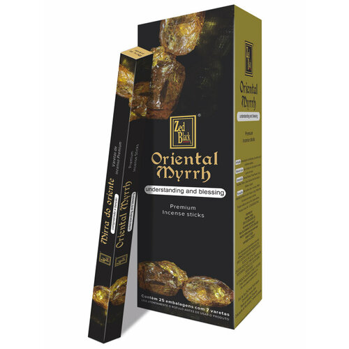 ORIENTAL MYRRH Premium Incense Sticks, Zed Black (восточная мирра премиум благовония палочки, Зед Блэк), уп. 8 палочек.