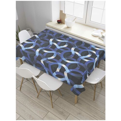 Скатерть прямоугольная JoyArty на кухонный стол "Плетеная кольчуга" из оксфорда, 120x145 см