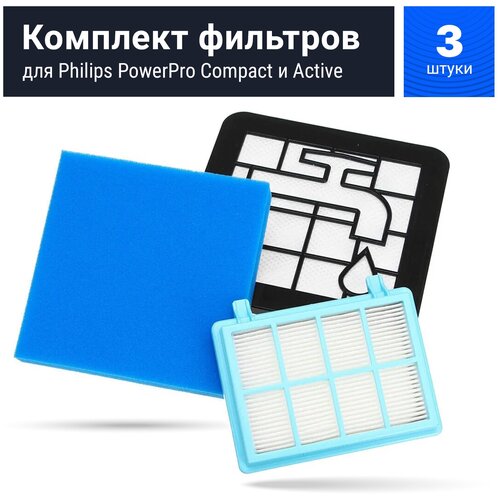 Комплект фильтров для пылесоса Philips FC8010/01, FC9330, FC9331, FC9332, FC9334, FC9351/01, FC9515, FC9516, FC9571