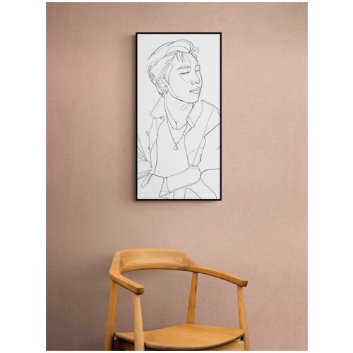 Постер / Плакат / Картина на холсте BTS - Ким Намджун 90x120 см в подарочном тубусе