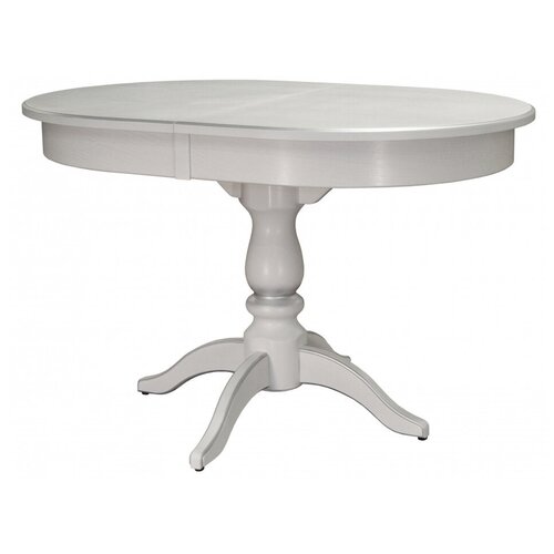 Стол обеденный Тарун 4 005471, цвет белый/серебро, материалы бук, мдф, фанера