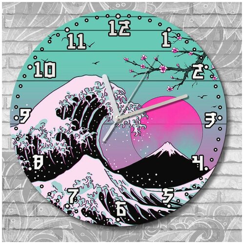 Настенные часы УФ азия (Хокусай, Большоя волна) - 92