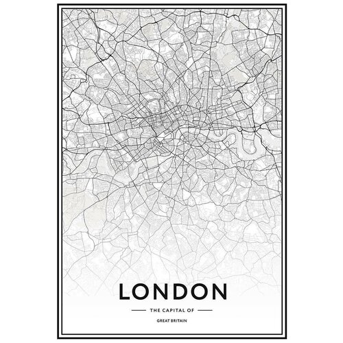 Интерьерный постер "London" размера 50х70 см 500*700 мм репродукция без рамы в тубусе для декора комнаты офиса дома дизайна