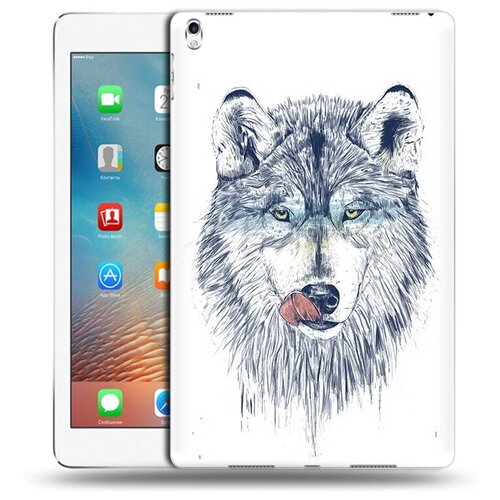 Чехол задняя-панель-накладка-бампер MyPads голодгый волк для iPad Pro 12.9 2015 (A1584/A1652)/iPad Pro 12.9 2017 (A1671/A1670) противоударный