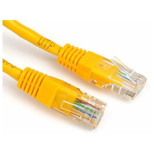 Кабель для подключения интернета 0,5 м LAN коммутационный шнур патч-корд витая пара UTPCat5E RJ45 50 см RIPO жёлтый 003-300021