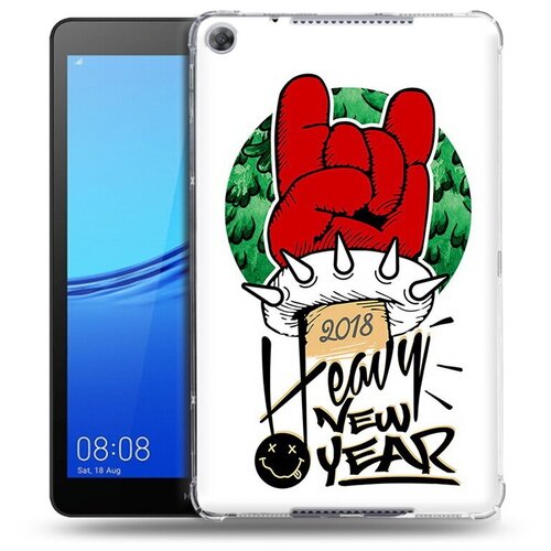 Чехол задняя-панель-накладка-бампер MyPads Гангстер новый год для HUAWEI MediaPad M5 Lite 8 64Gb/LTE/WiFi противоударный