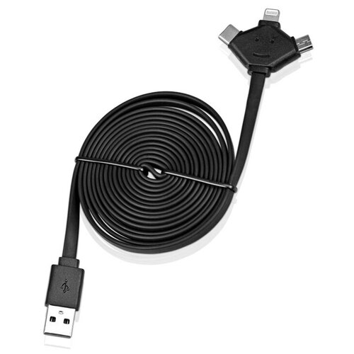 USB-переходник "XOOPAR W CABLE" 3 в 1, цвет черный