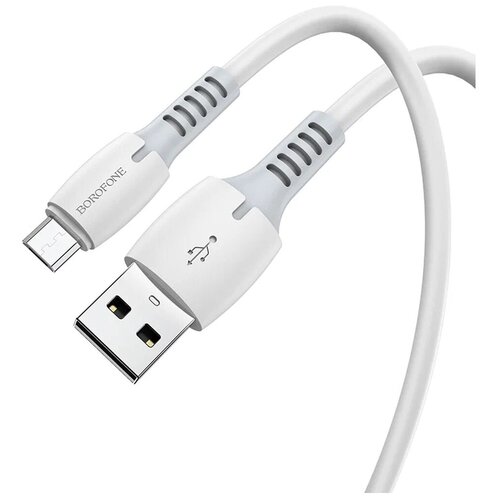 Кабель USB - микро USB Borofone BX62 Bonus, 1.0м, 2.4A, цвет: белый