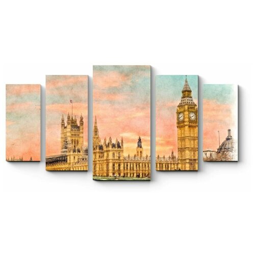 Модульная картина Закат над Лондоном170x94